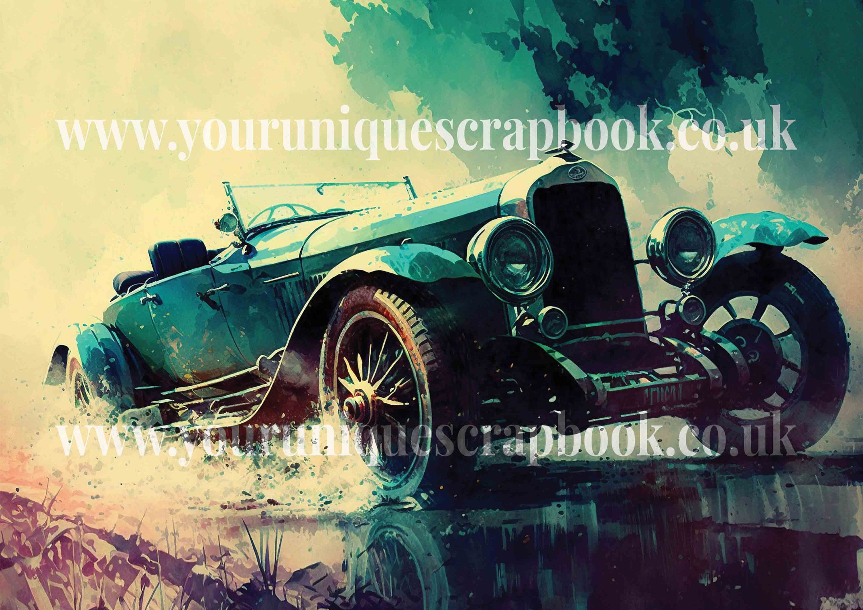 9 Vintage Car Comic Book Themed Images - Digital Download Images ...