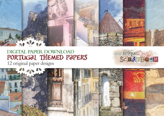Portugal 12 Themed Digital Papers Scrapbooking Journal - Etsy