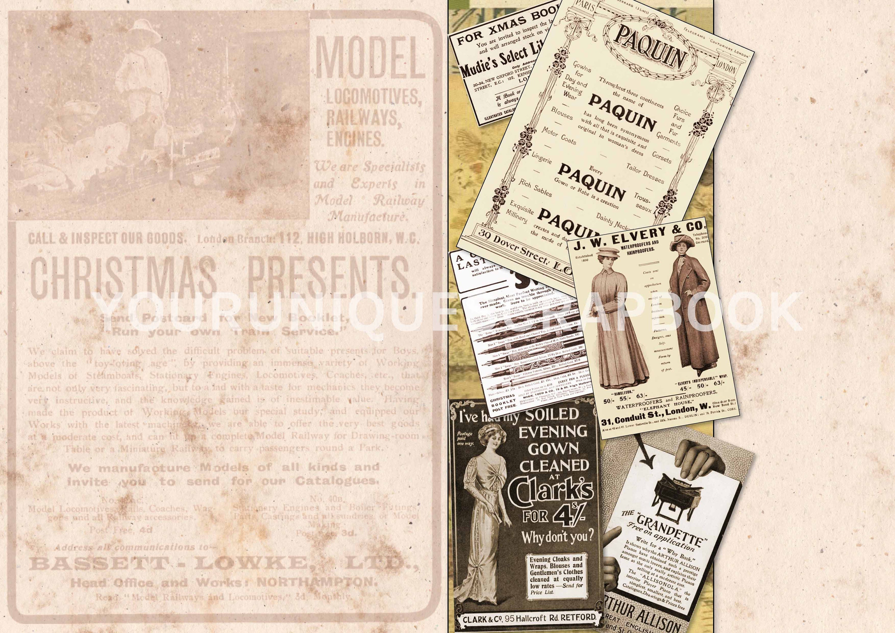 Vintage Christmas Theme - Scrapbooking Journal Paper - Vintage Themed ...