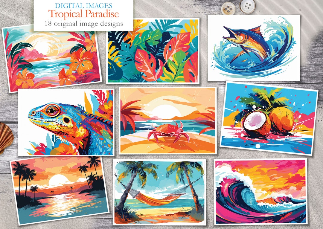 Tropical Paradise 18 themed Images digital download Images Clip art ...