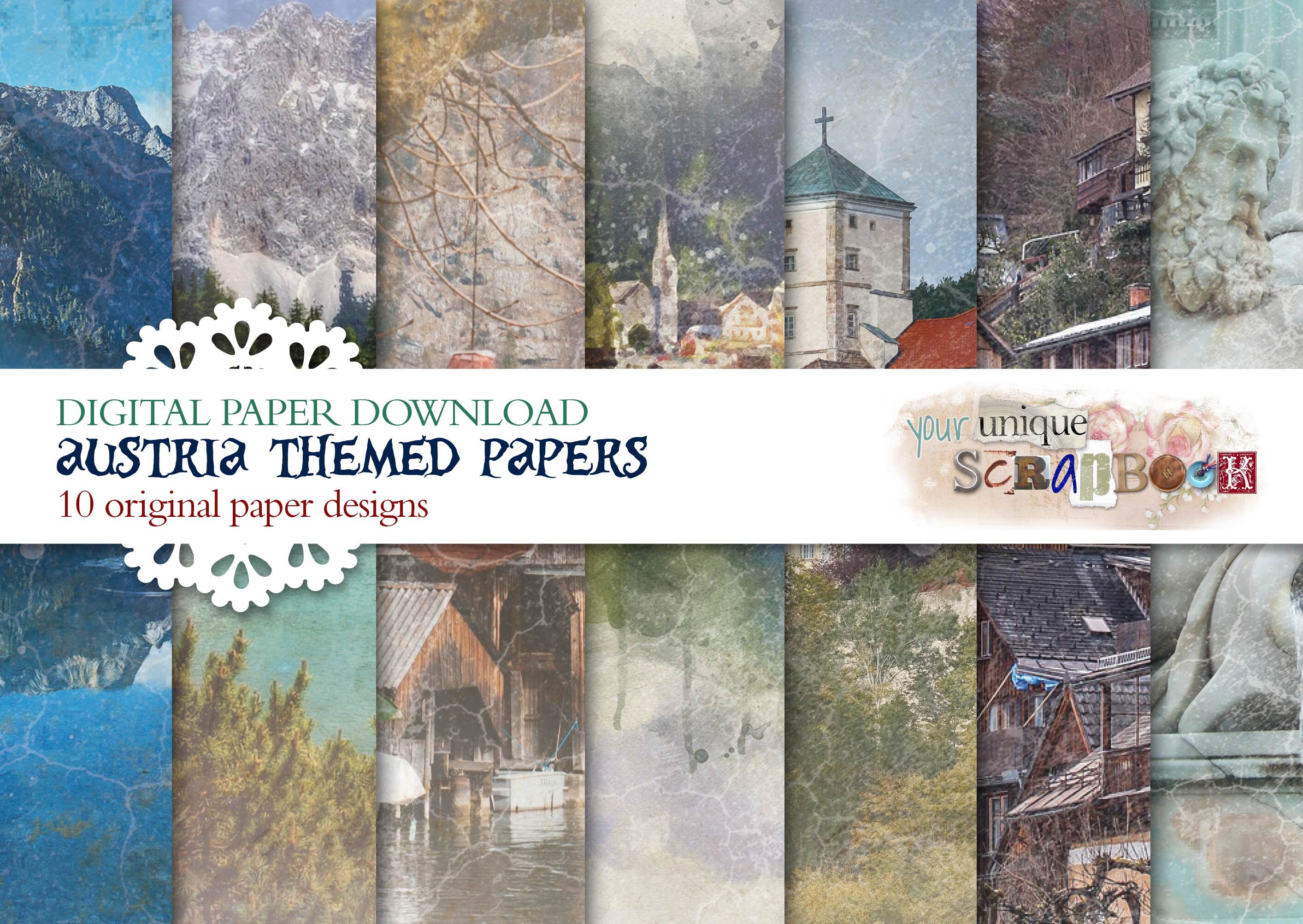 Austria 10 Themed Digital Papers Scrapbooking Journal Paper Digital ...