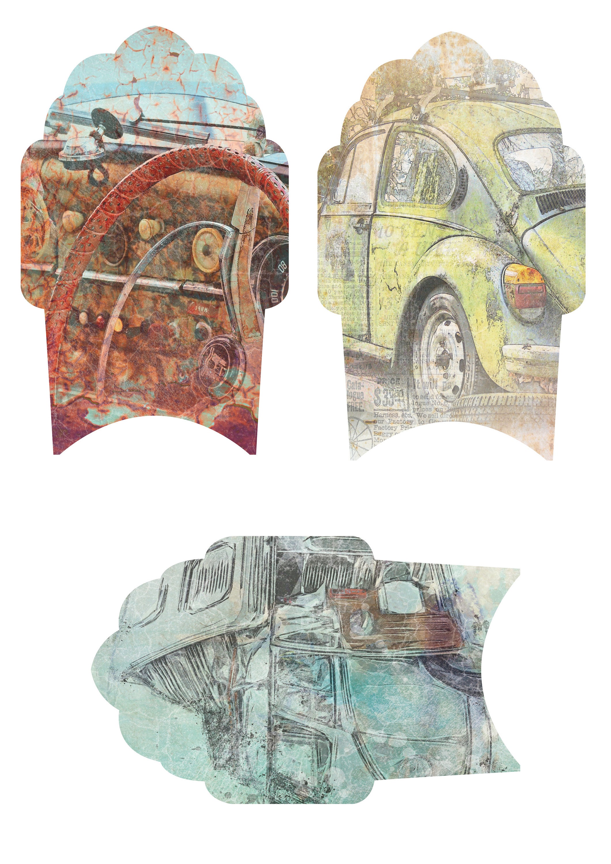 Van & Cars Themed Gift Tags and Envelopes 48 Tags and 6 Envelopes ...