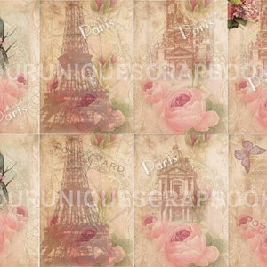 PARIS Theme - Scrapbooking Journal Paper - Vintage Themed - Digital ...