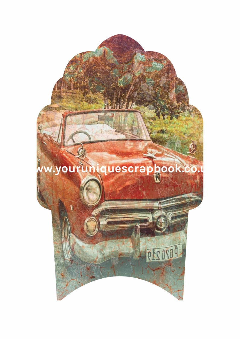 Vintage Car Themed Gift Tags and Envelopes - 48 Gift Tags and 6 ...