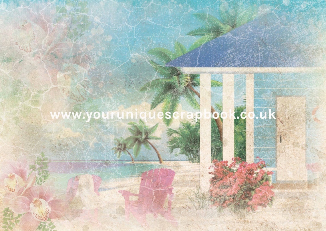 Tropical 12 Digital Paper Downloads Scrapbooking Journal - Etsy