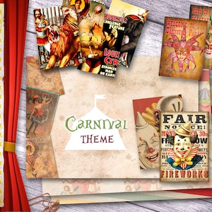 Carnival Circus Theme - Scrapbooking Journal Paper - Vintage Themed ...
