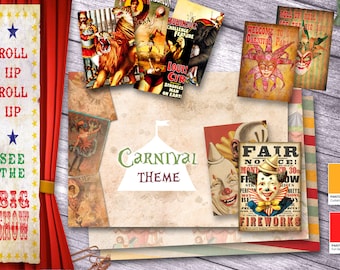 Vintage Circus Digital Paper Circus Seamless Pattern Circus - Etsy