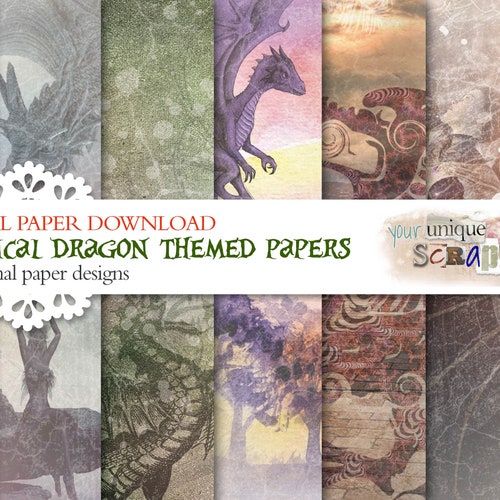 Dragon 8 Digital Download Papers Scrapbooking Journal - Etsy UK