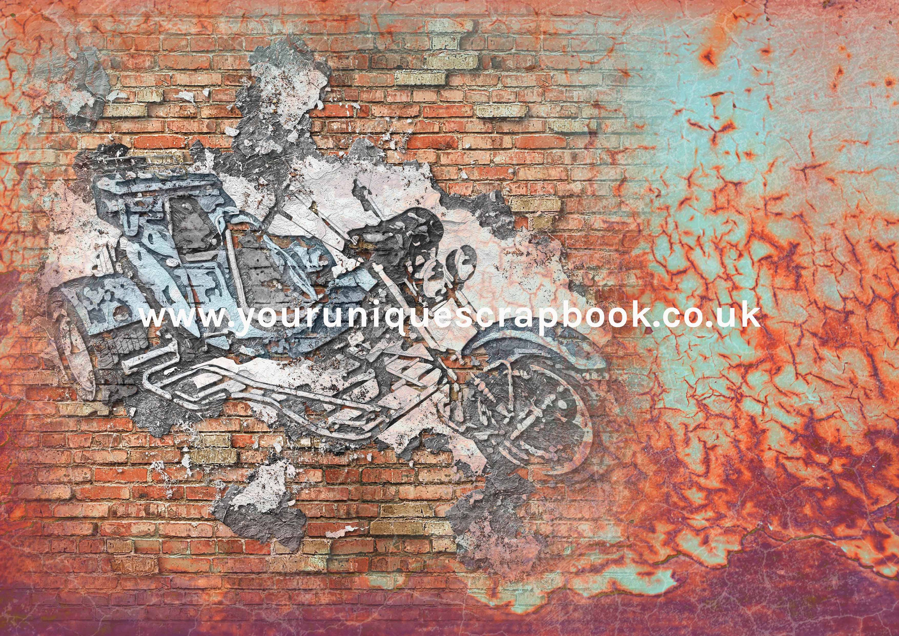 Vintage Bike Themed BUNDLE 12 Digital Papers, 48 Gift Tags and 6 ...