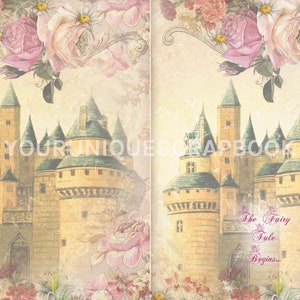 Fairy Tale Themed Paper and Tags - Scrapbooking Journal Paper - Digital ...