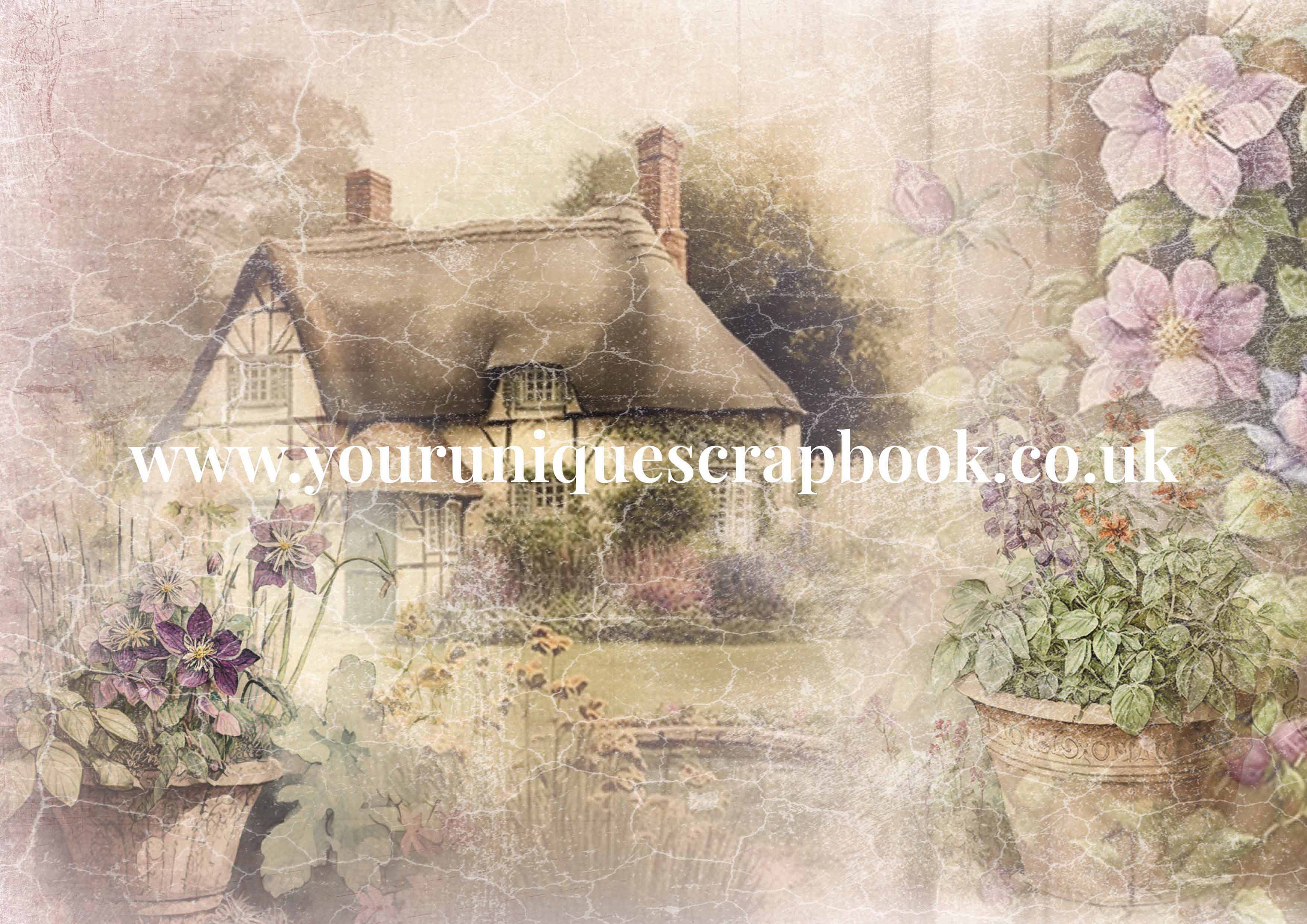 English Cottage Gardens - 8 Themed Papers - Digital Download Paper ...