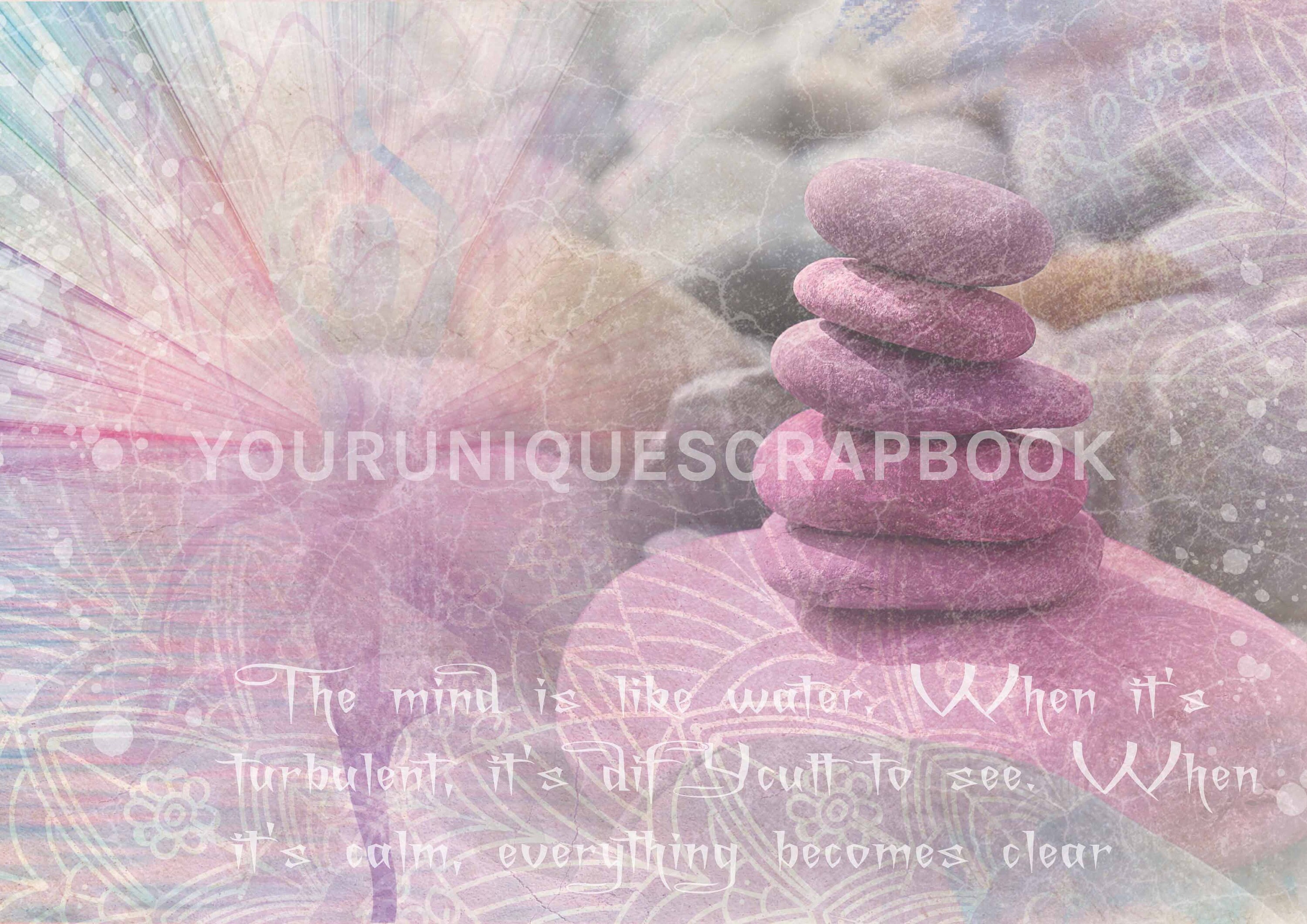 Zen Themed 8 Digital Paper Scrapbooking Journal Paper | Etsy