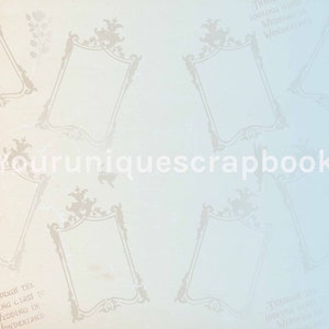 Alice in Wonderland - Blue Scrapbooking Journal Paper - Vintage Themed ...