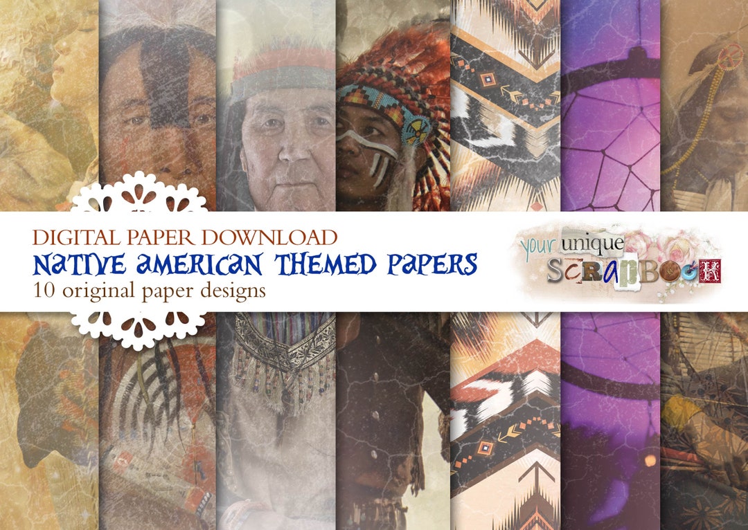 Native American - 10 Themed Digital Papers - Digital Paper Download ...
