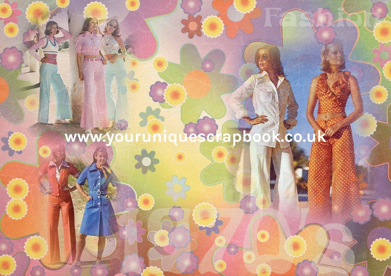 1970's - 18 Themed Digital Papers - Forties - Digital Paper ...