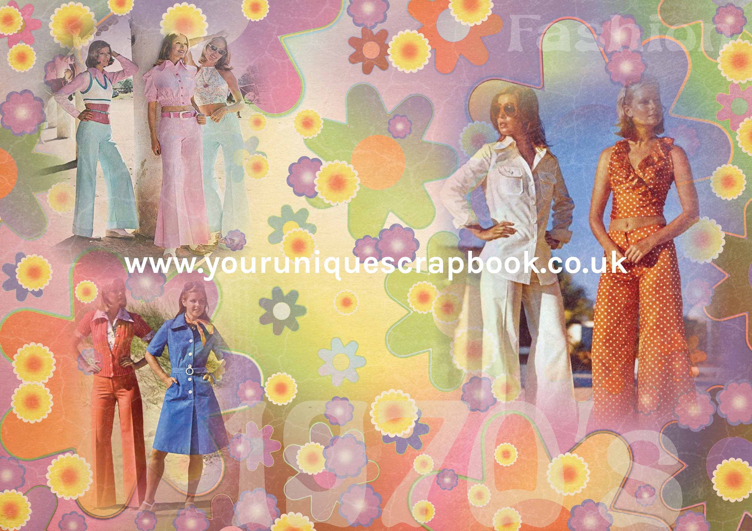 1970's 18 Themed Digital Papers Forties Digital Paper Scrapbooking ...