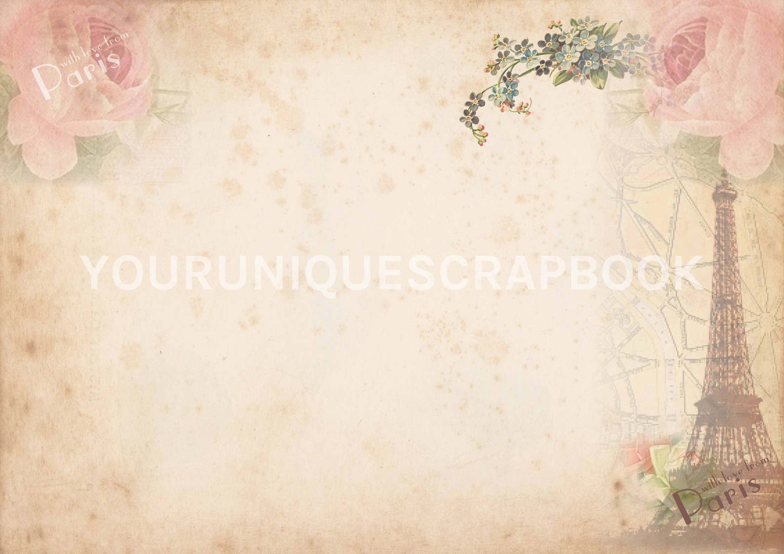 PARIS Theme - Scrapbooking Journal Paper - Vintage Themed - Digital ...