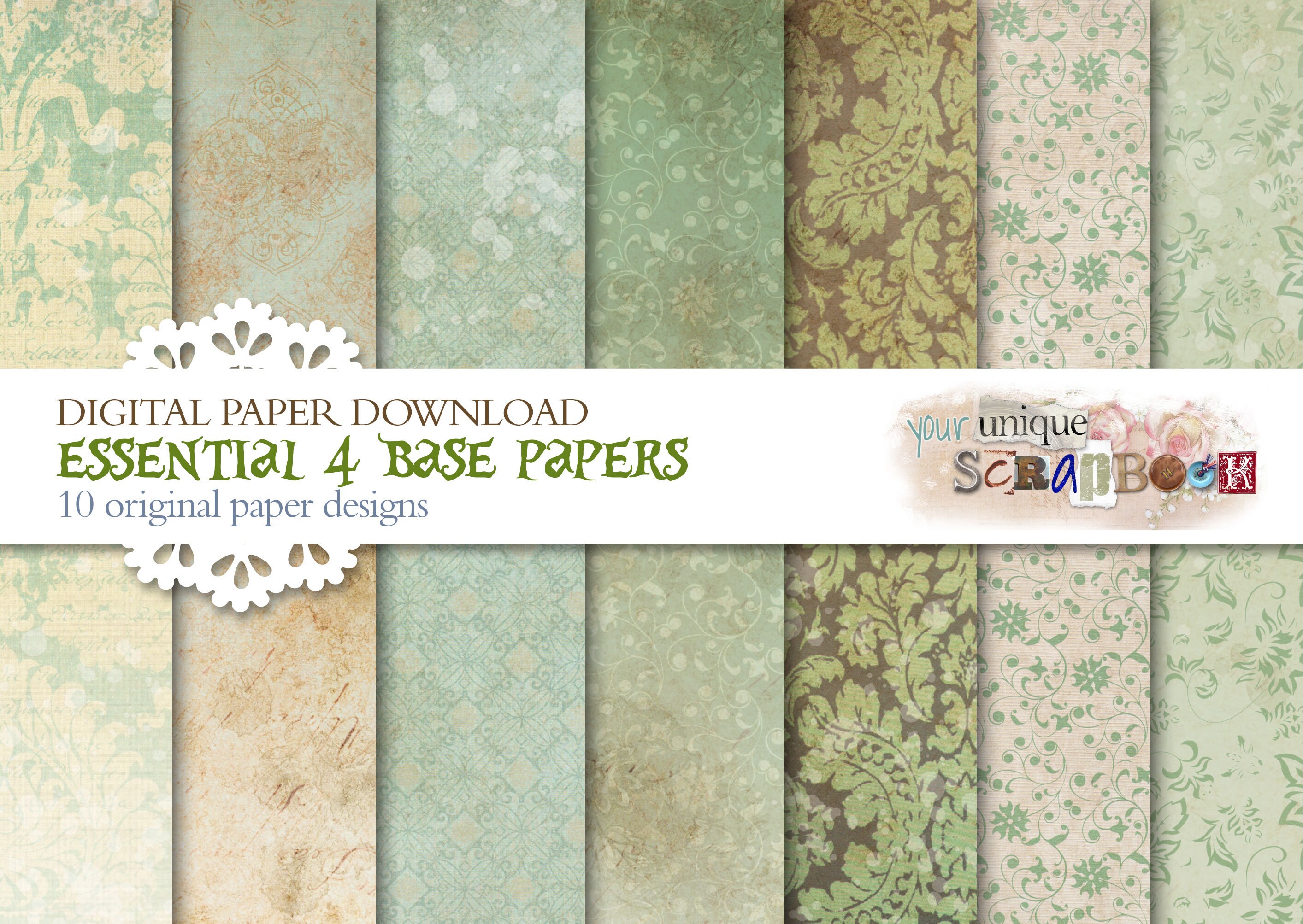 Essential 4 10 Base Paper Pack Scrapbooking Digital Paper Digital ...