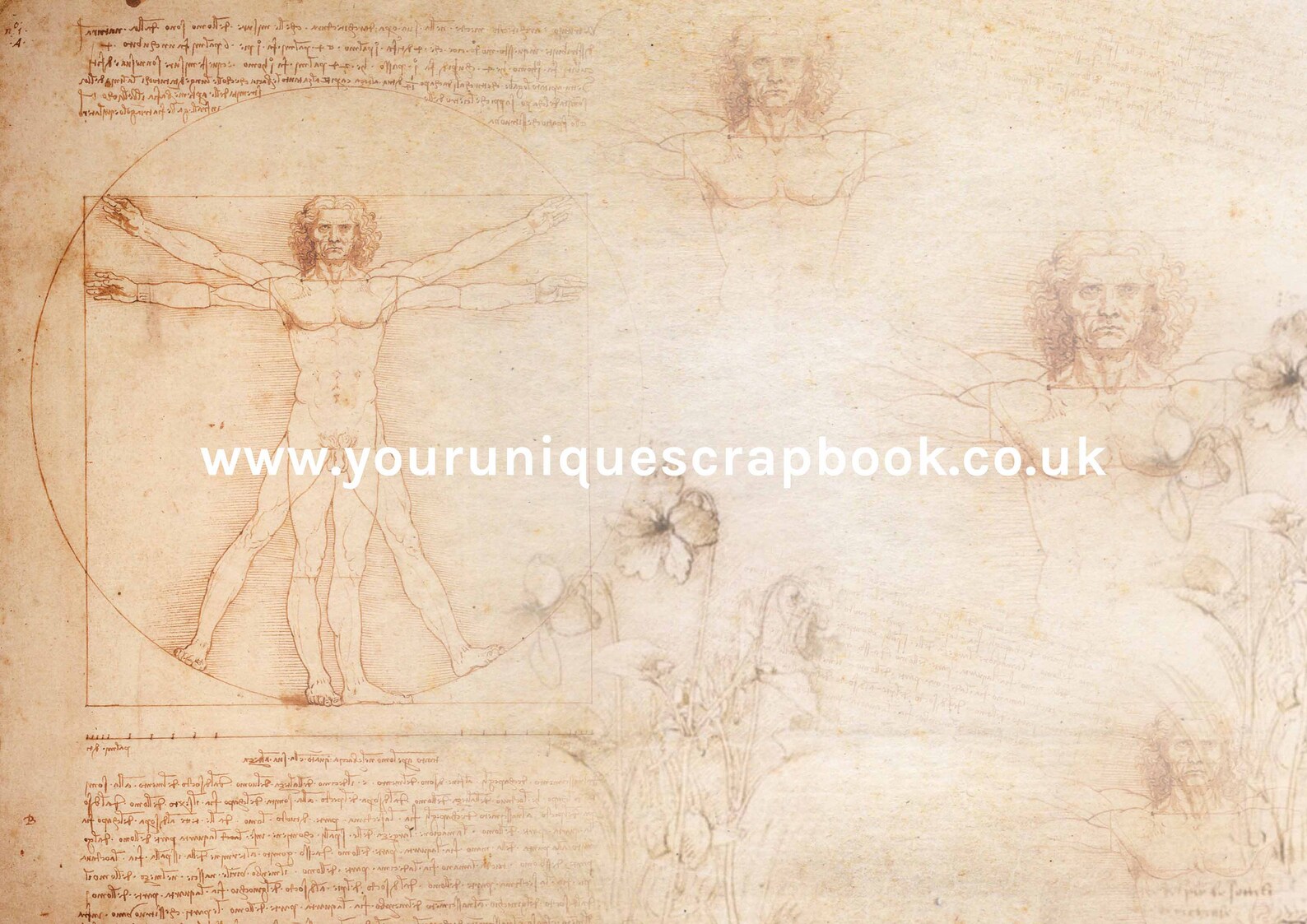 Leonardo Da Vinci - 10 Themed Papers - Scrapbooking Journal Paper ...