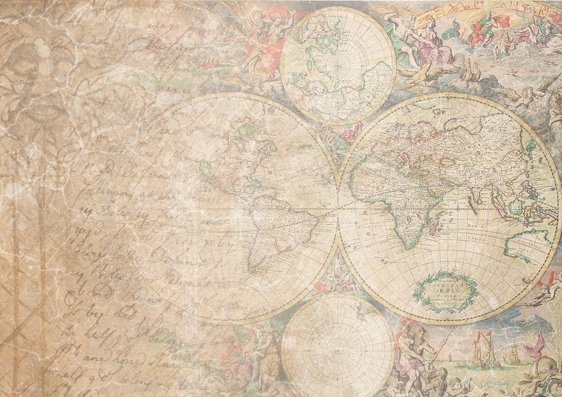 Old Maps 8 Digital Paper Downloads Scrapbooking Digital | Etsy