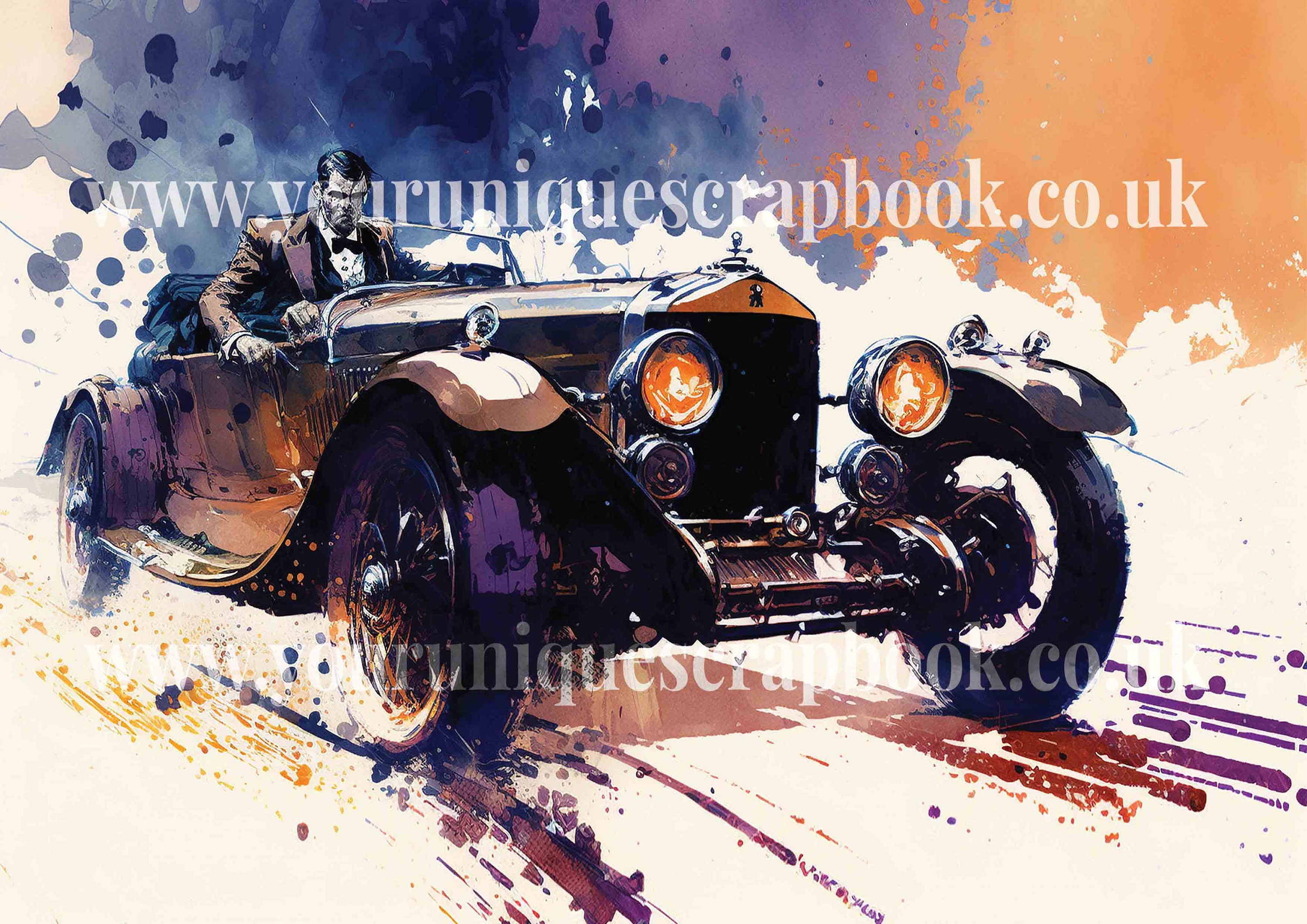 9 Vintage Car Comic Book Themed Images - Digital Download Images ...