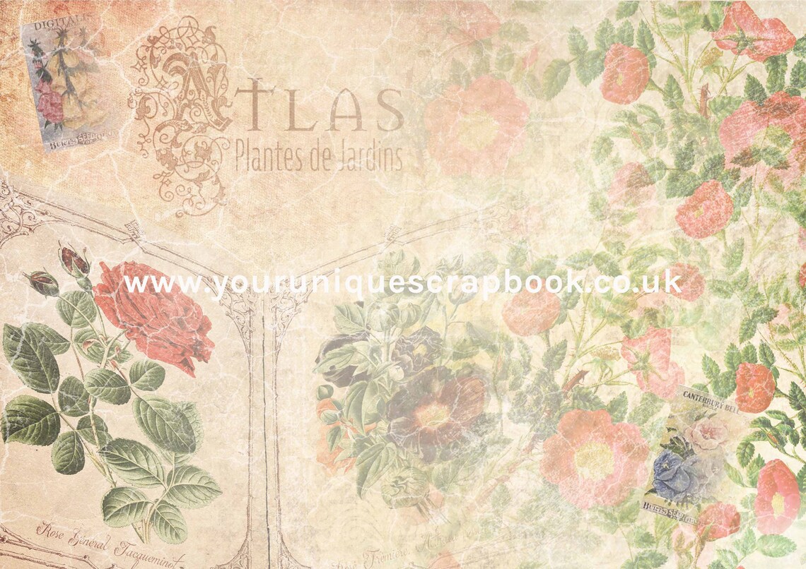 Garden Theme 12 Digital Paper Vintage Paper Theme - Etsy UK