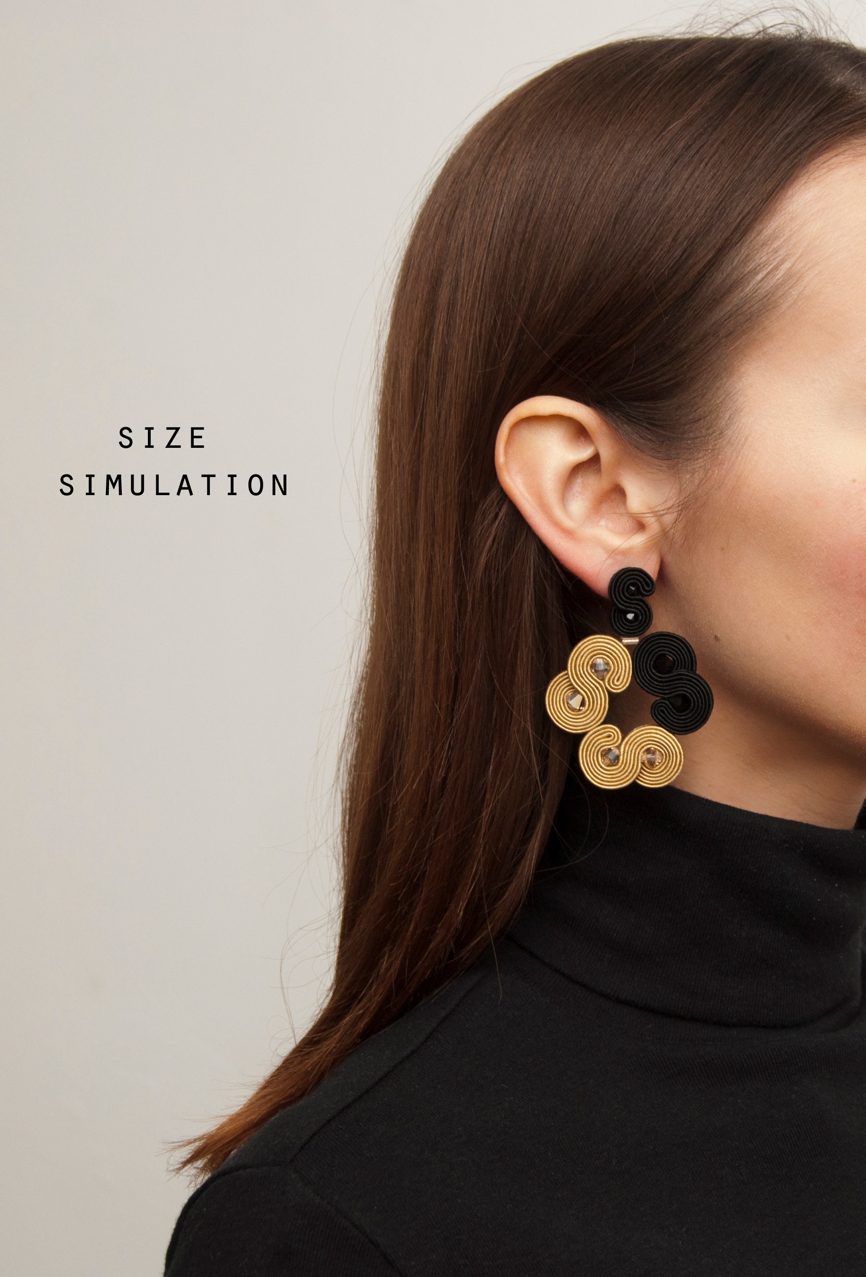 Soutache earrings orange and blue soutache jewelry. Modern | Etsy