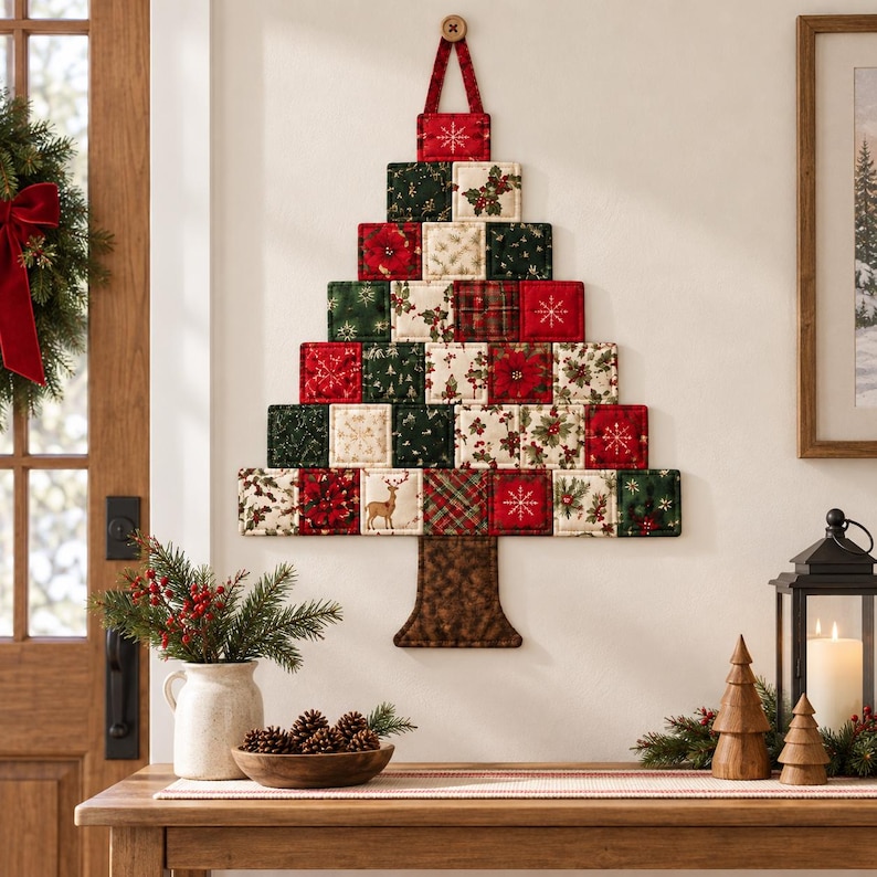 Christmas Tree Quilt Pattern PDF, Quilted Wall Hanging Pattern, Holiday ...