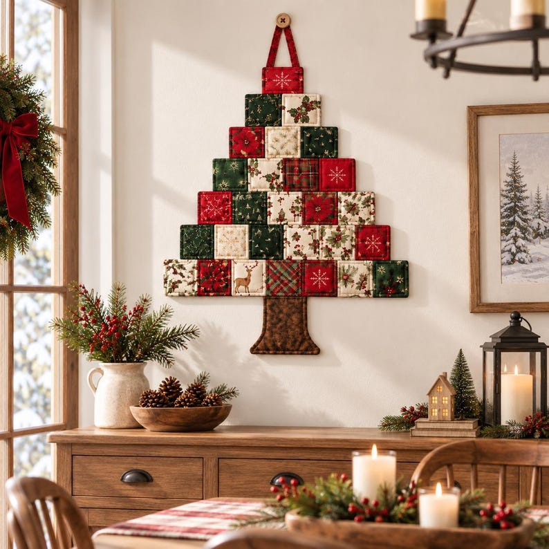 Christmas Tree Quilt Pattern PDF, Quilted Wall Hanging Pattern, Holiday ...