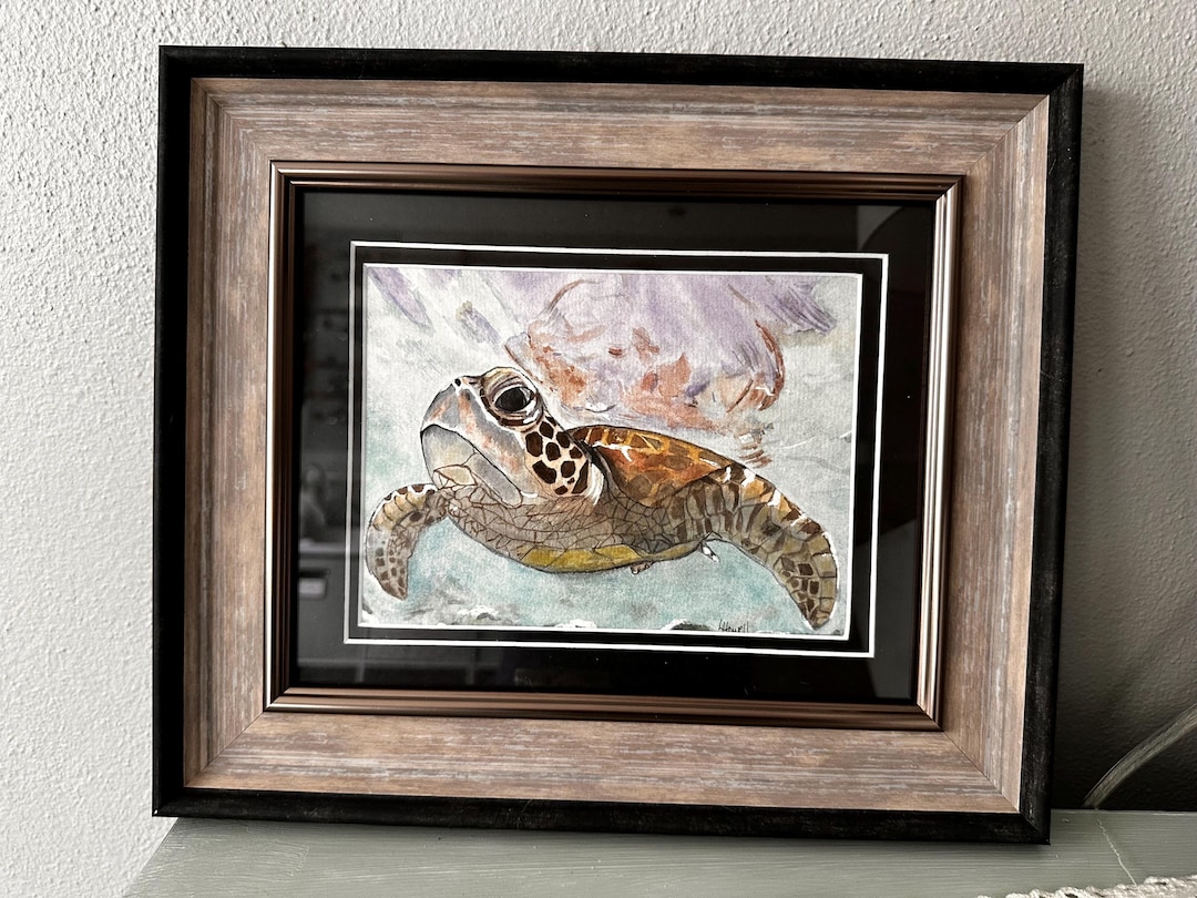 Turtle Art, Sea Turtle, Ocean, Gulf, Beach,watercolor,art,sea Life,sea ...