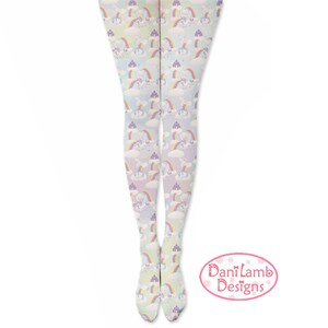 Yume Kawaii Tights Pastel Unicorn Tights Rainbow Unicorn Tights Nylons ...
