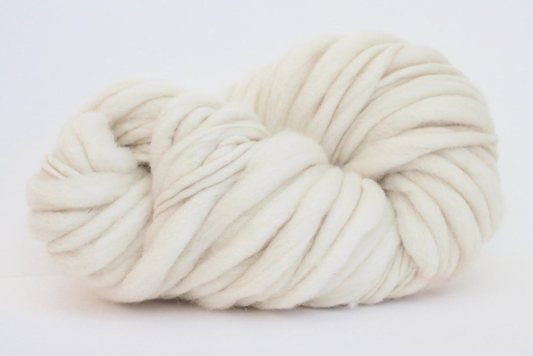 Fio de lã merino superfino, grosso e fino, fiado à mão, cor natural ...