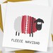 Fleece Navidad Christmas Card: Sheep in Sweater, Funny Holiday Greeting ...