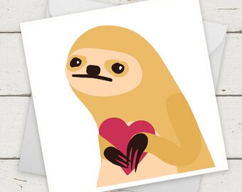 Sloth card | Etsy
