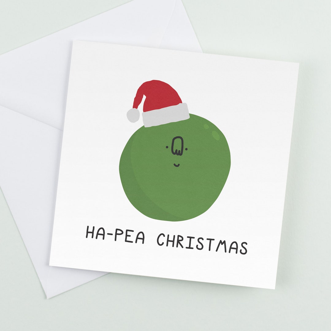 Ha-pea Christmas Funny Christmas Cards, Seasonal Greeting Card, Silly ...