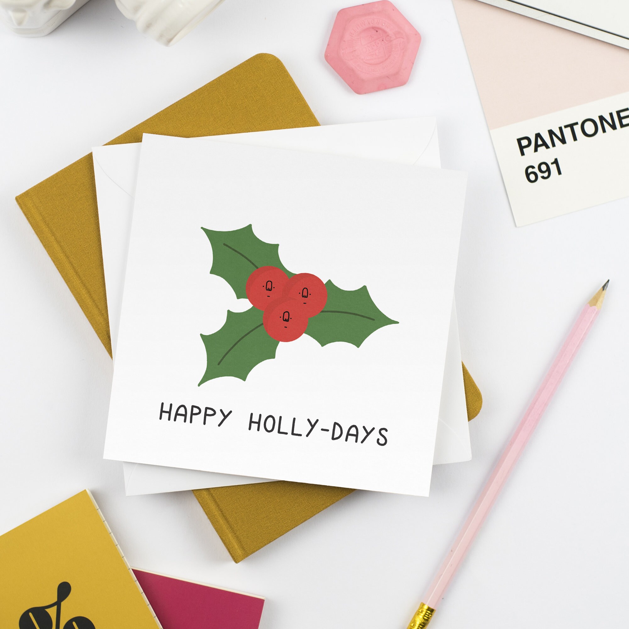 Happy Holly-days Funny Christmas Cards Seasonal Greeting - Etsy UK