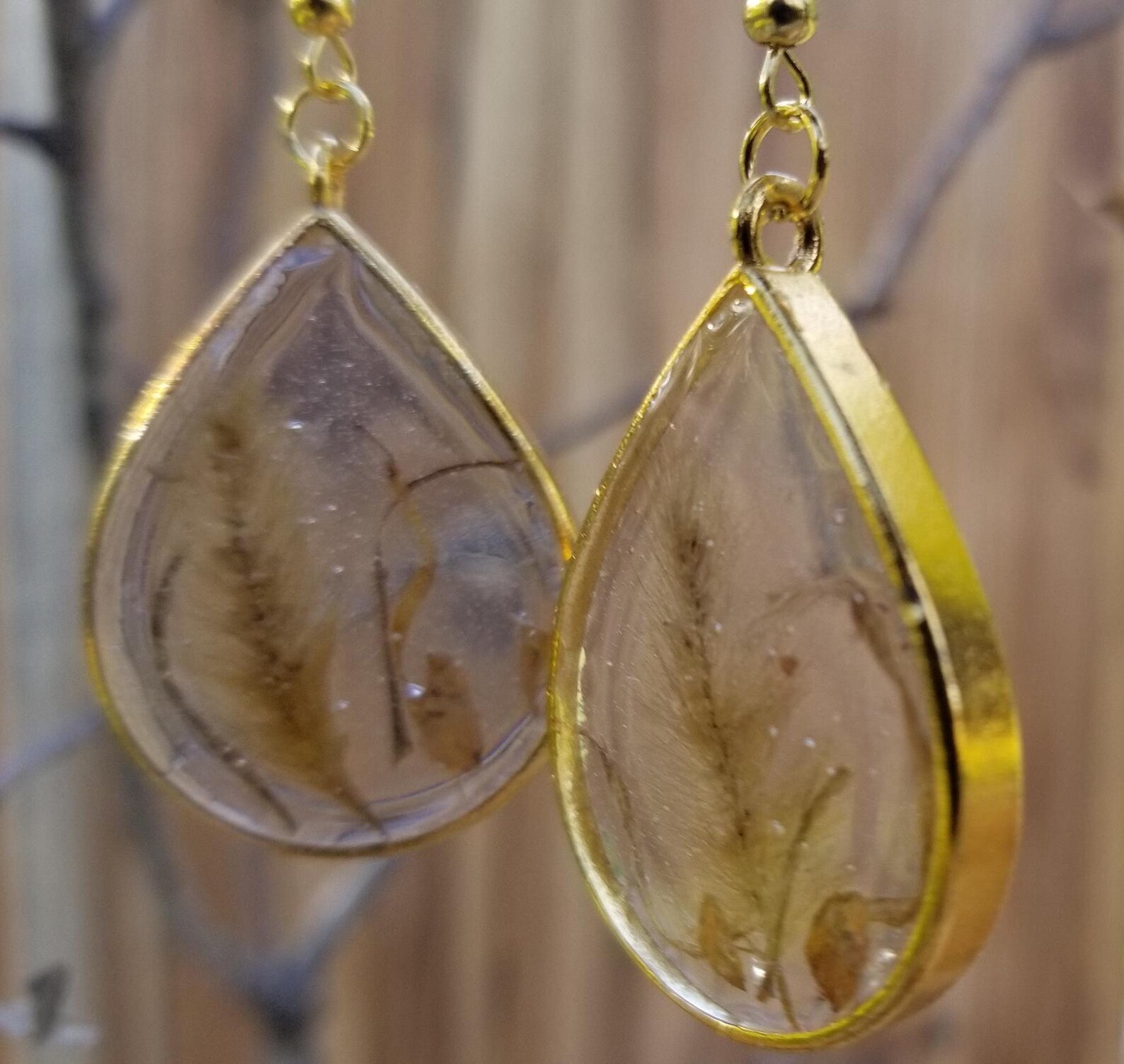 Dried Flower Resin Earrings - Mesalia - Etsy