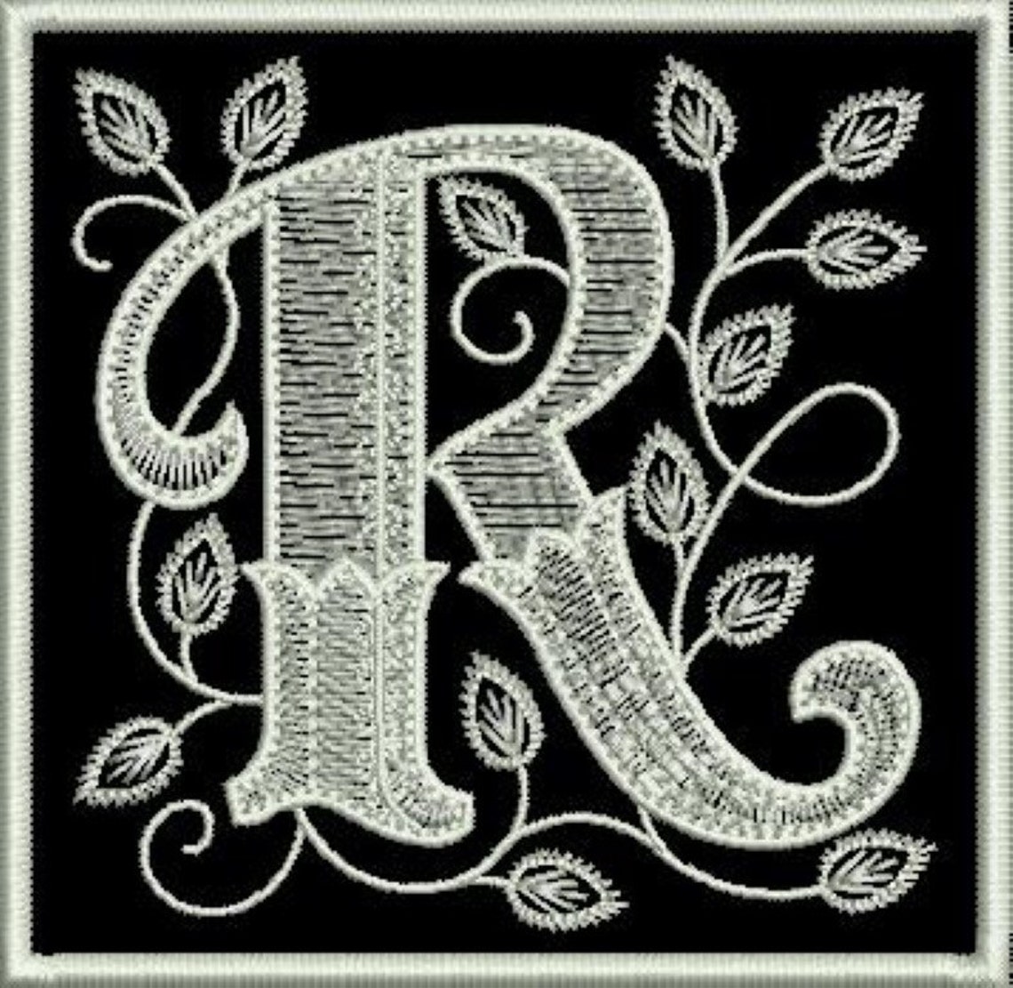 Letter R, Monogram, Alphabet - Embroidered Patch, 3,6 X 3,6 Inch. - Etsy