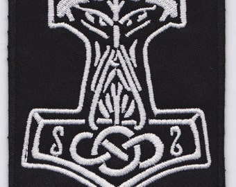Thors Hammer Outline Embroidered Back Patch BUY3 GET4 8 X | Etsy