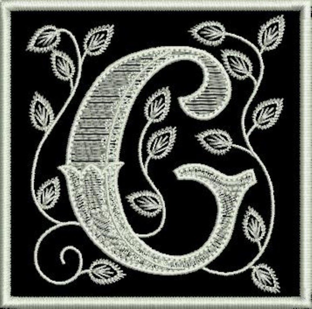 Letter G, Monogram, Alphabet - Embroidered Patch 9,4 X 9,4 Cm. - Etsy