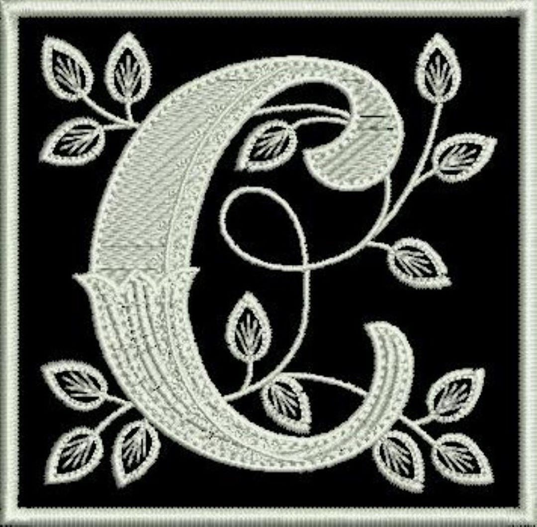 Letter C, Monogram, Alphabet - Embroidered Patch, 9,4 X 8,5 Cm. - Etsy