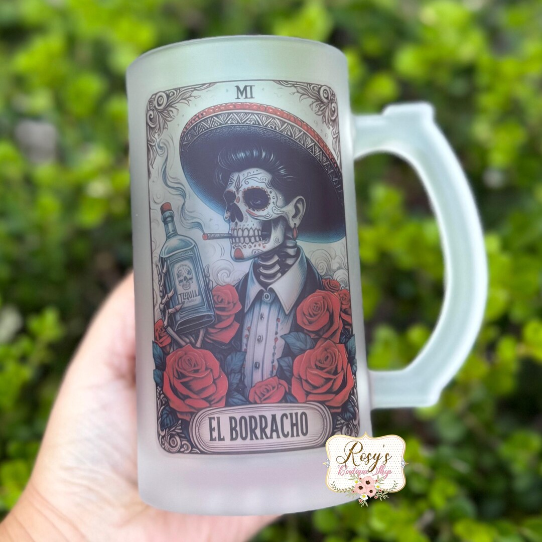 El Borracho Tarot Card Beer Glass Mug - Funny Dad Gift - Etsy