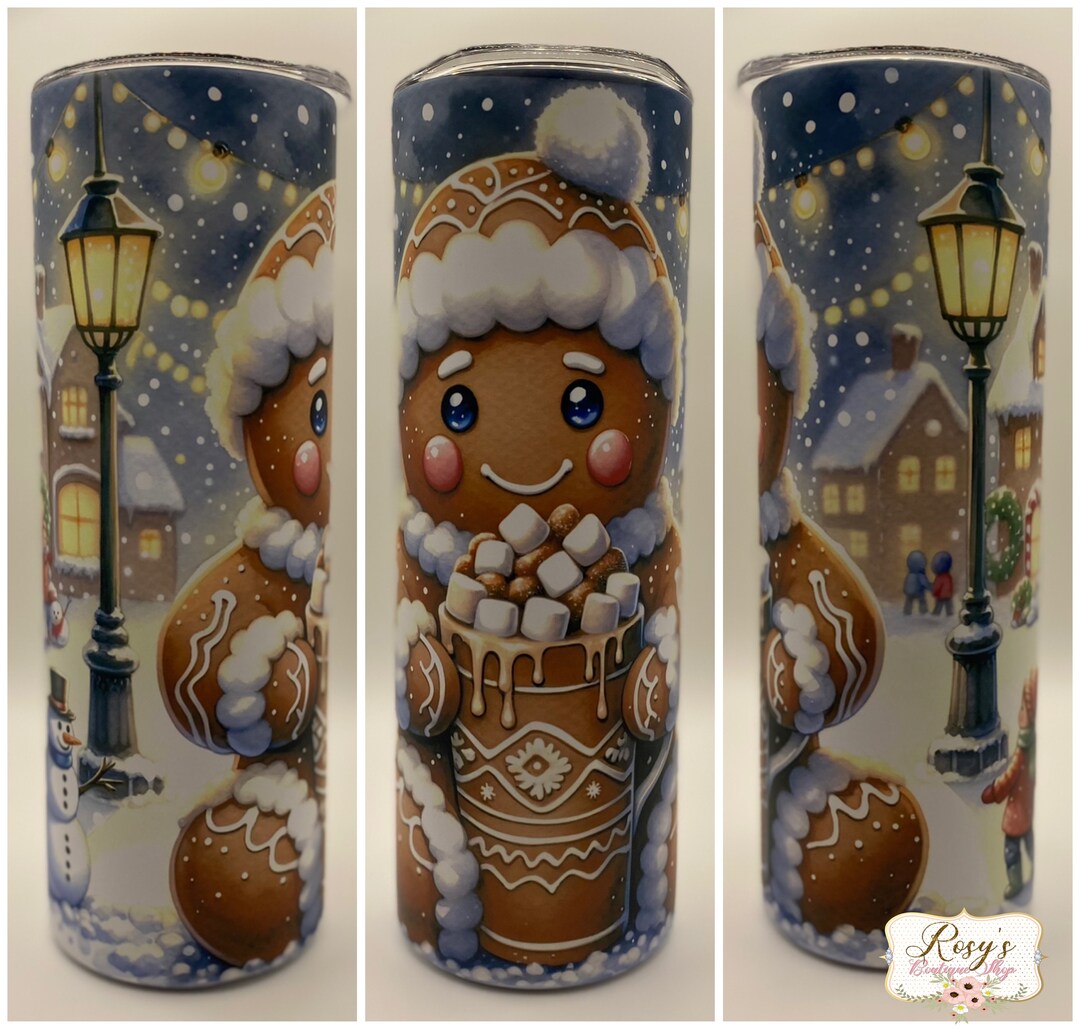Hot Cocoa Gingerbread Man 20oz Christmas Tumbler Gingerbread - Etsy