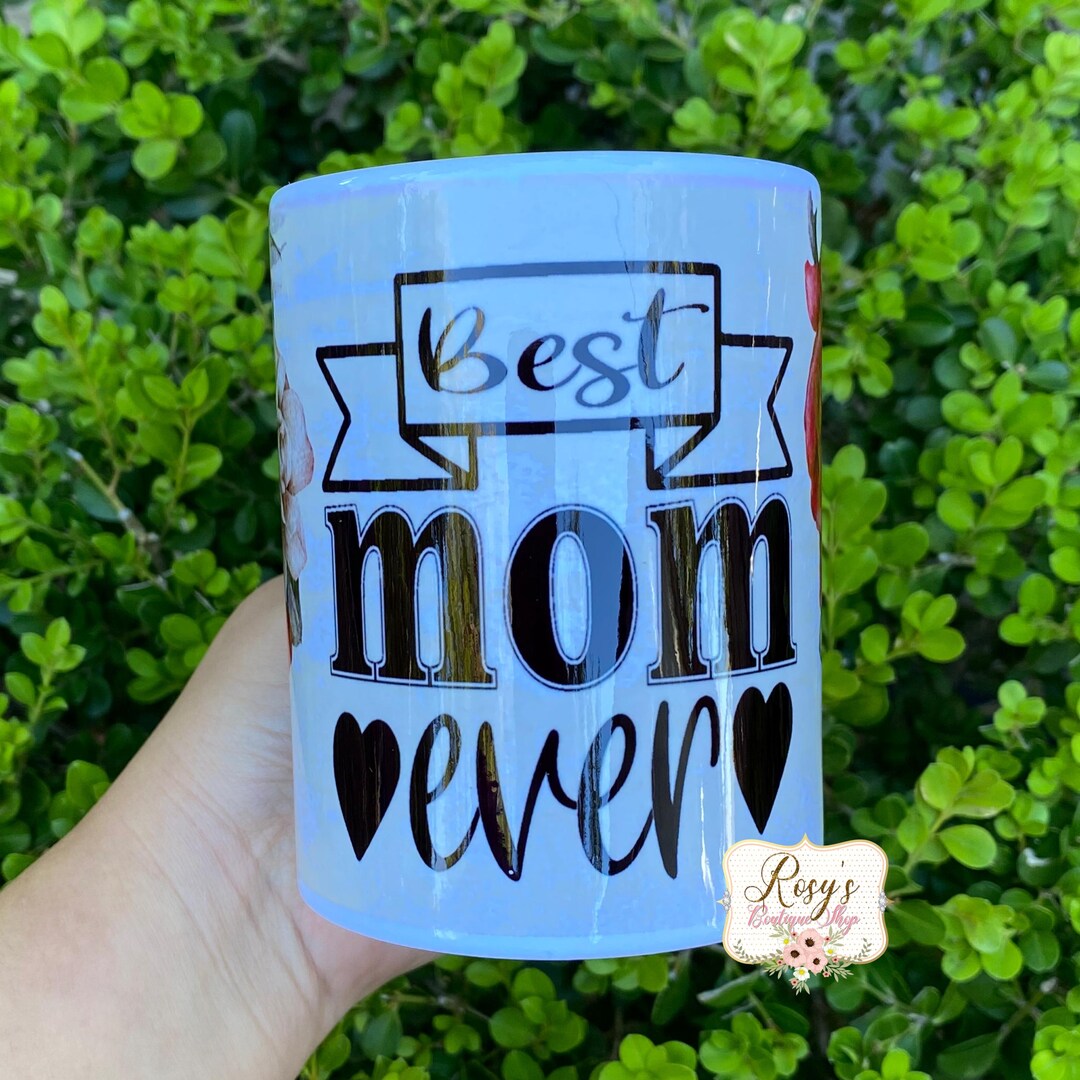 Best Mom Ever 15oz Coffee Mug | Red Floral Best Mom 15oz Coffee Mug ...