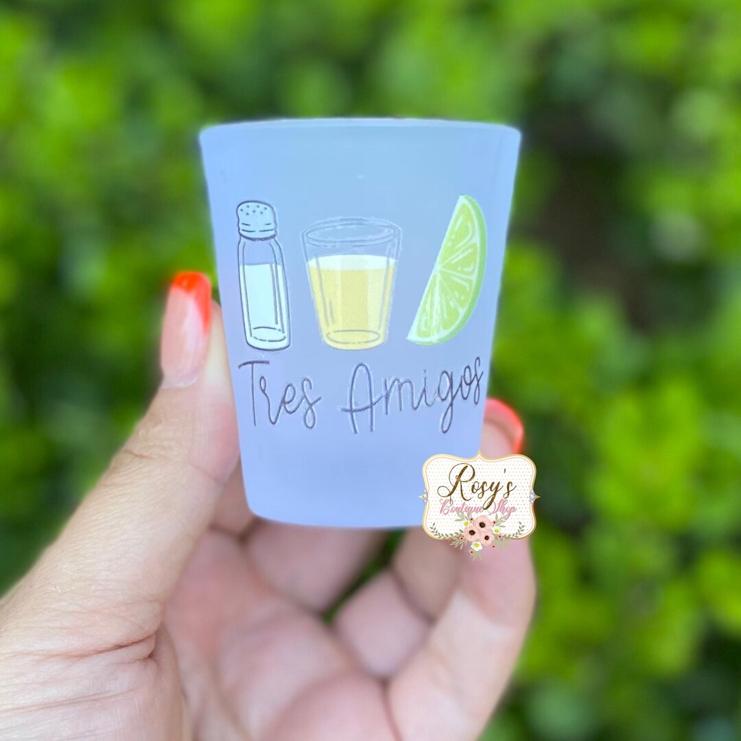 Tres Amigos Uv-dtf Wrap Shot Glasses | 1.5oz Shot Glass | Friends Shot ...