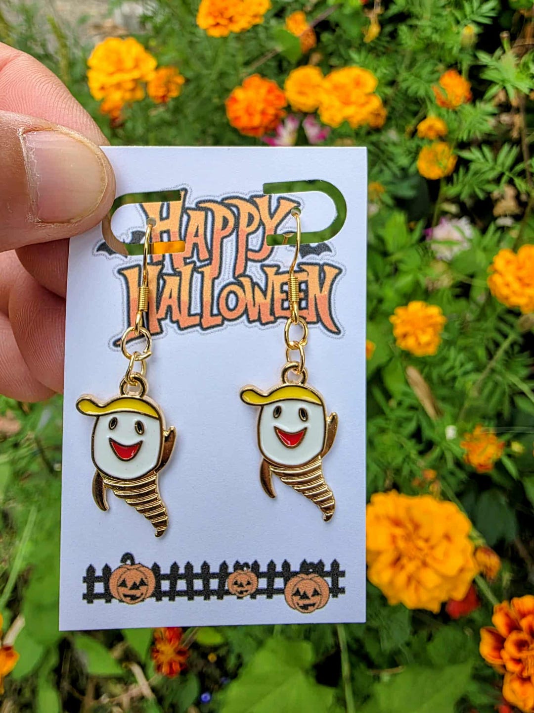 Happy Ghost Halloween Earrings | Cute Friendly Ghost Dangles | Fun Fall ...