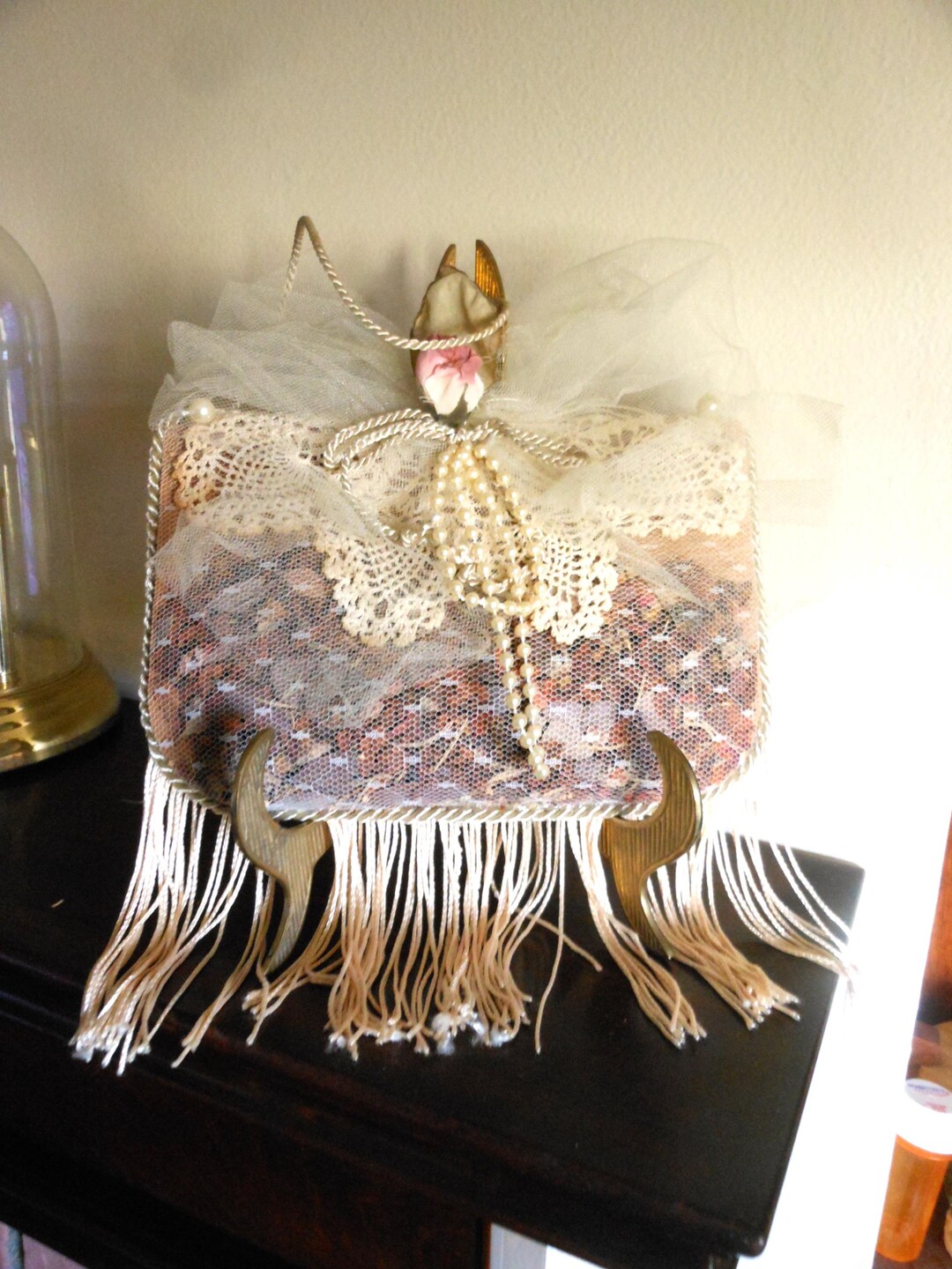 Large Victorian Fringed Sachet Purse. Wall Hanger - Etsy