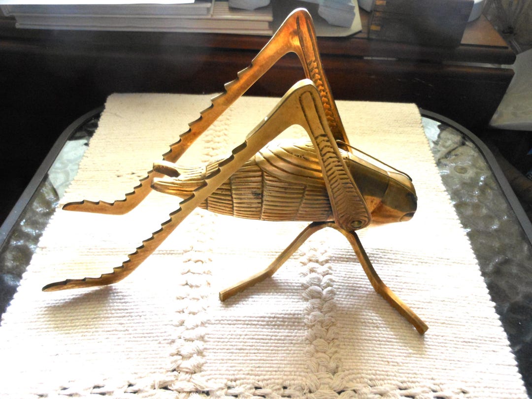 11 Inch Solid Brass Grasshopper Figure, Extra Large - Etsy