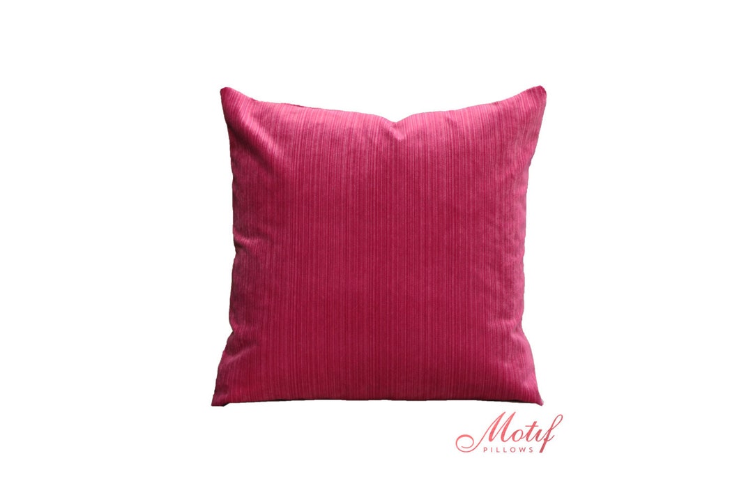 Dark Pink Pillow Raspberry Pink Striped Velvet Pillow Cover Magenta ...