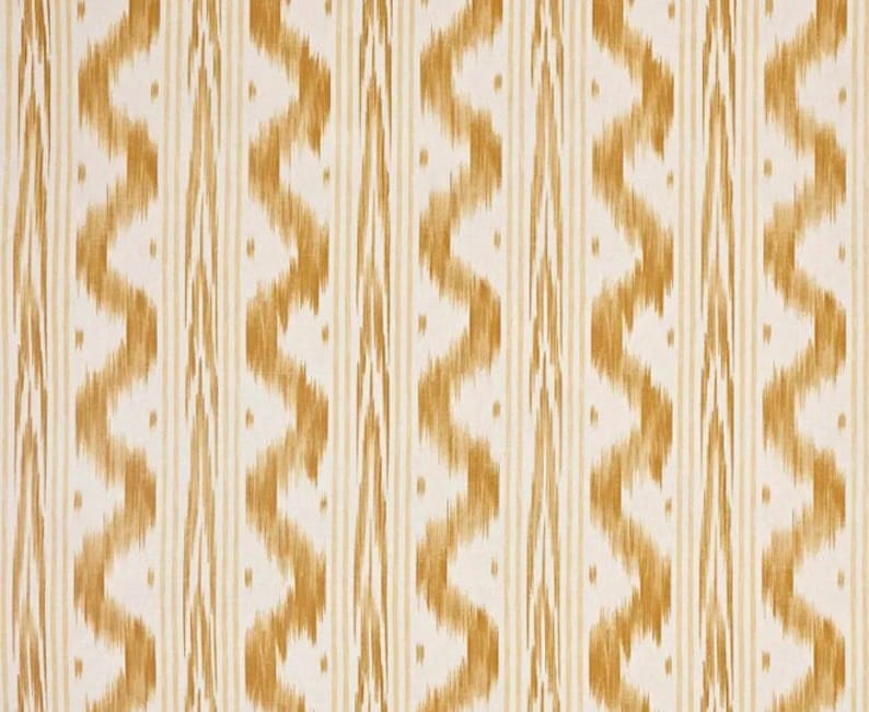 Pierre Frey Toile De Nantes Gold and off White Scroll Stripe - Etsy